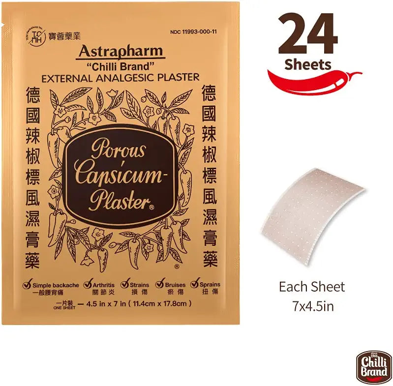 Chilli Brand Capsicum Plaster for Arthritis & Muscle Pain Relief, 24 H ...